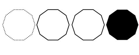 Outline Silhouette Decagon Shape Set Isolated On White Background 19513884 Vector Art At Vecteezy