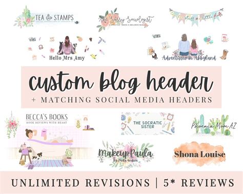 Custom Blog Header Fully Custom Blogger Wordpress Etsy