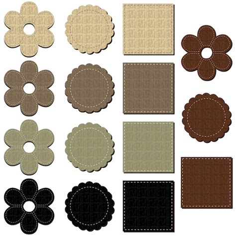 Premium Vector Set With Leather Scrapbook Objects