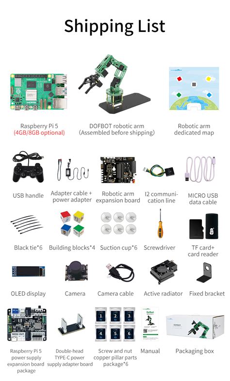 yahboom robot arm 6dof ai programmable electronic diy hand building