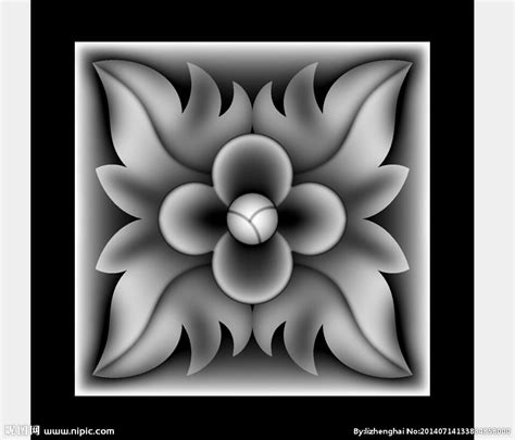 Grayscale Image Mandala Pattern Cnc Wood Carving