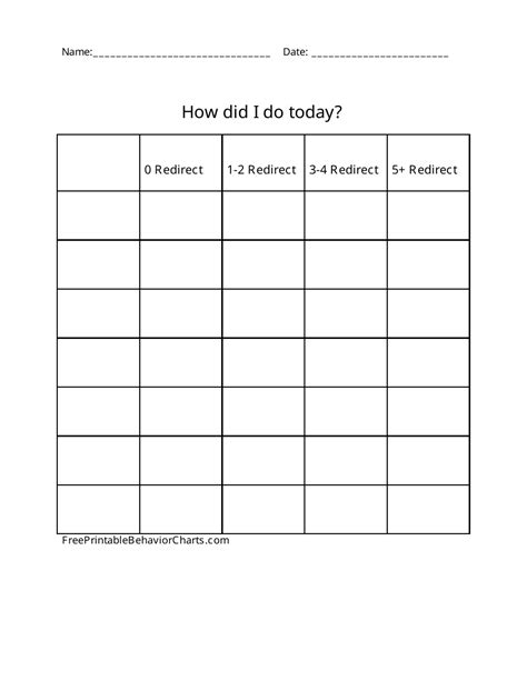 Behavior Tracking Sheet How Did I Do Today Download Fillable PDF Templateroller
