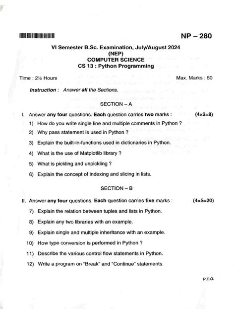 Python Programming 2024 Qp Bu Pdf