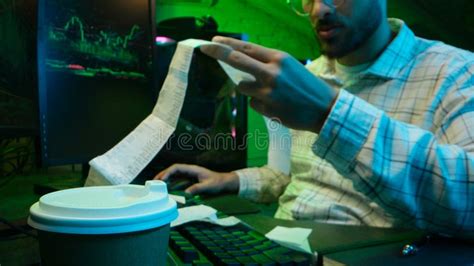 Caucasian Focused Man Programmer Checking Coding Guy Coder Male