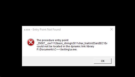 C G Compiled Application Crashes When Using Stdstring Or Char