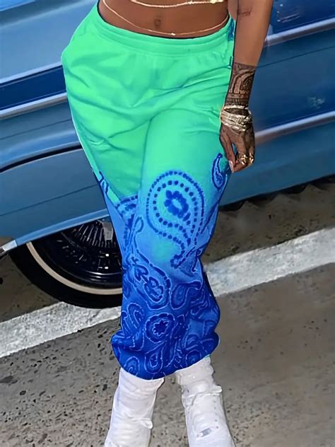 بنطال رياضي مطبوع عليه رسومات أومبير، سروال فضفاض غير رسمي Temu Saudi