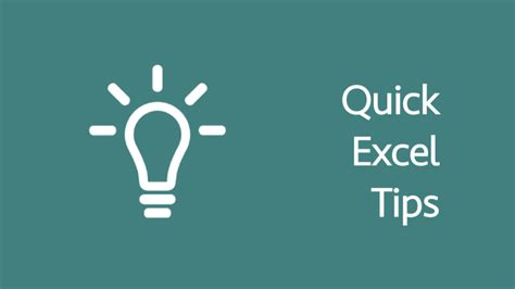 Quick Excel Tips 2 Excel Off The Grid