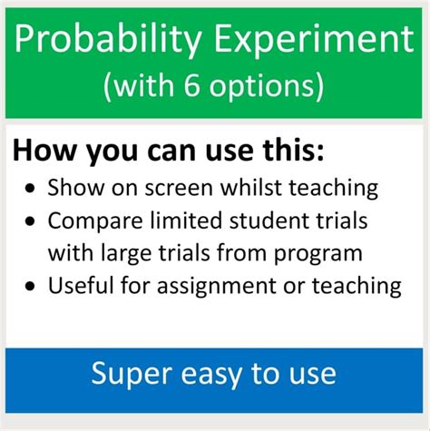 Probability Experiments Spreadsheet By Stem With Josh Tpt