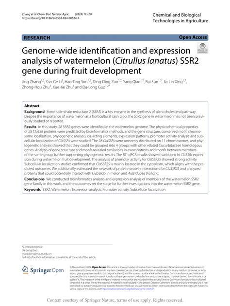 Pdf Genome Wide Identification And Expression Analysis Of Watermelon