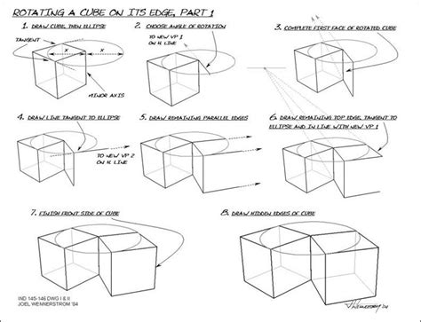 The Instructions For How To Draw A Cube In Three Different Ways Including One That Is Drawn