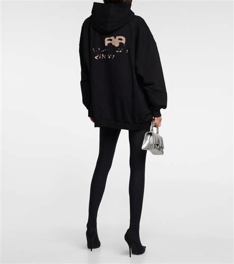 Oversized Cotton Hoodie In Black Balenciaga Mytheresa