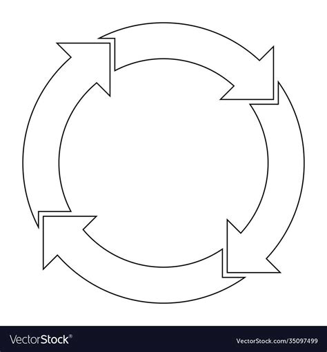 4 Arrows In Circle Vector Image On Vectorstock