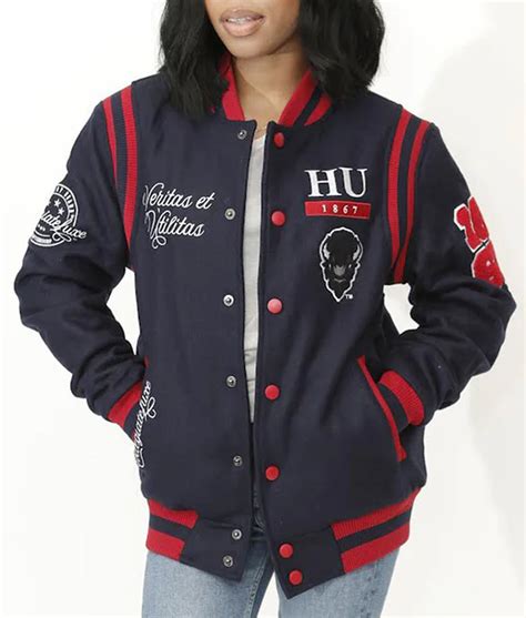 navy blue wool howard university bison varsity jacket jackets expert