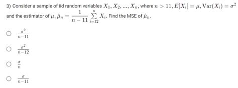 Solved 3 Consider A Sample Of Iid Random Variables X₁ X2