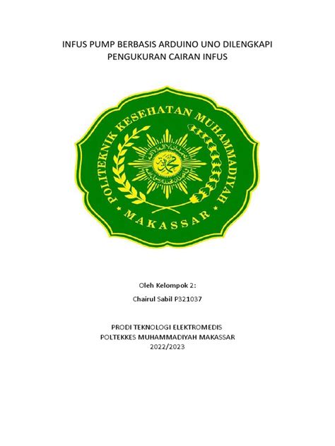 Infus Pump Berbasis Arduino Uno Dilengkapi Pengukuran Cairan Infus Pdf