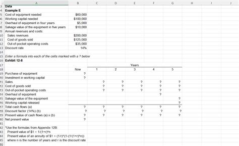 Solved Chapter 12 Applying Excel Excel Worksheet Part