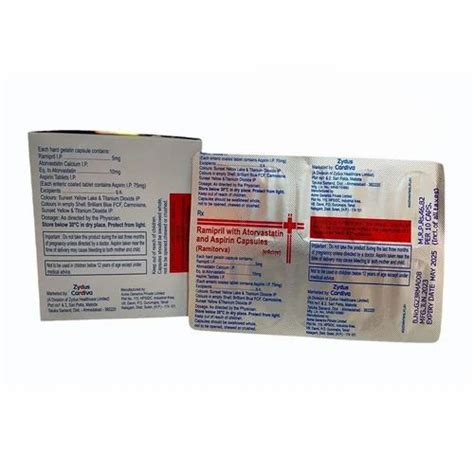 Ramipril Atorvastatin Aspirin Capsules 75 Mg At ₹ 347 50 Box In Farrukhabad Id 2852125008173