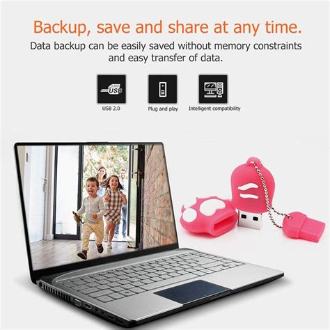 2gb 곰의 발 모양의 실리콘 Usb 20 플래시 디스크 먼지 방지 컵 포함 파란색