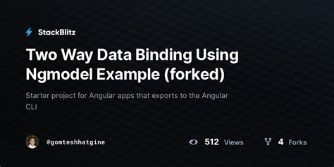 Two Way Data Binding Using Ngmodel Example Forked StackBlitz