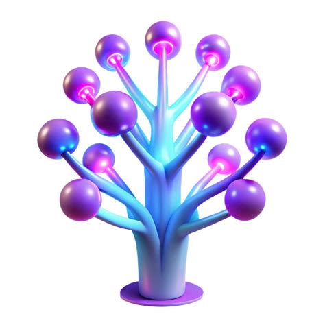 Abstract Glowing Tree 3d Render Of A Futuristic Illuminated Branching
