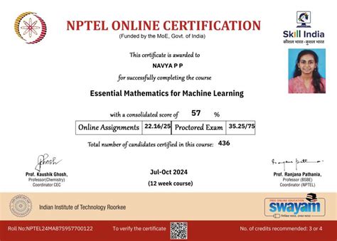 Navya Pradeep On Linkedin Machinelearning Nptel Continuouslearning Datascience Mathematics