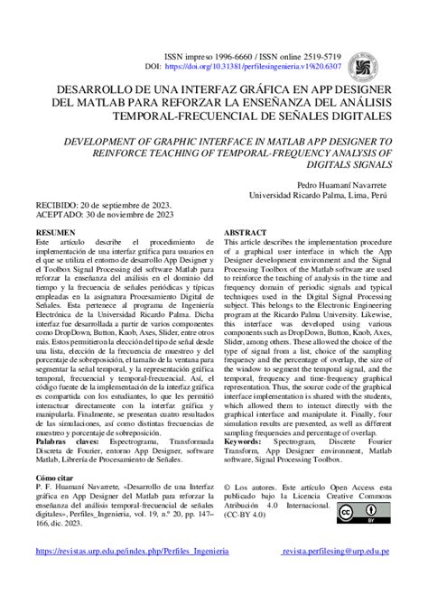 Pdf Desarrollo De Una Interfaz Gráfica En App Designer Del Matlab