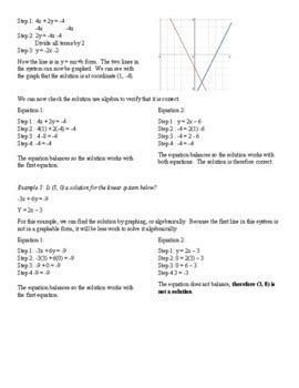Introduction Notes And Worksheet To Solving Linear Systems By Gilbert Hobart