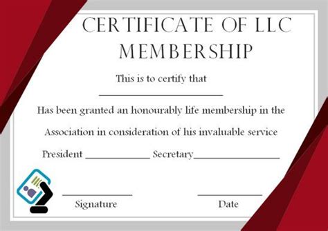 LLC Membership Certificate Template Templates To Fill Your Member Ownership Of LLC
