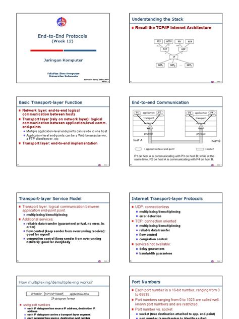 End To End Protocols Pdf Transmission Control Protocol Port