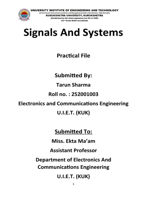 Signals And Systems Practical File Pdf Trigonometric Functions