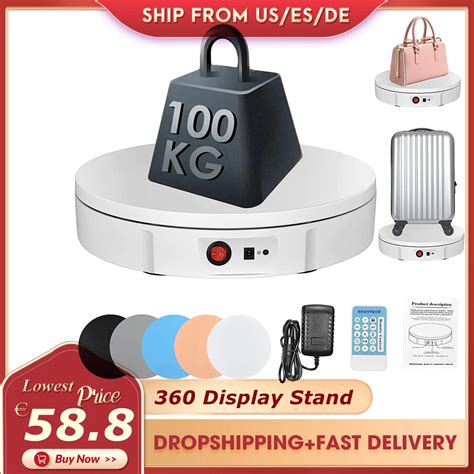 Electric 360 Rotating Display Stand Jewelry Model Toy Watch Spinning