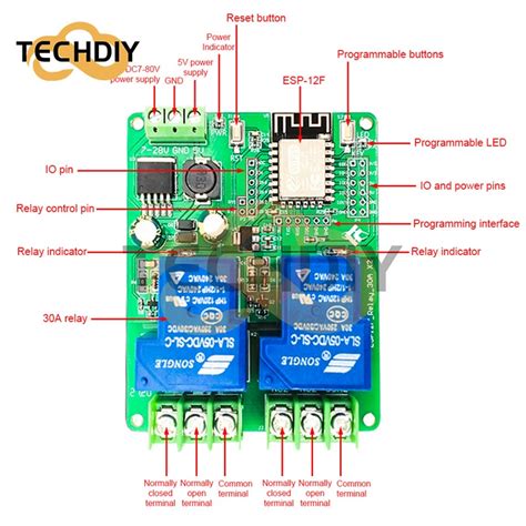 ESP WIFI Single Dual Channel Relay Module ESP F Development Board DC V V V A