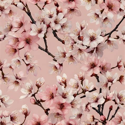 Pink Cherry Blossom Floral Flower Pattern Background 51259086 Stock