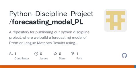 GitHub Python Discipline Project Forecasting Model PL A Repository For Publishing Our Python