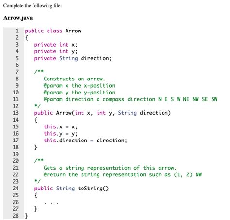 Solved Implement The Tostring Method Of The Following
