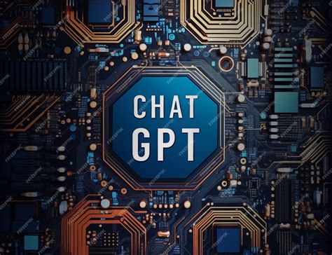 채팅 Gpt 배경 마더보드의 인공 지능 챗봇 로고 Chatgpt Ai Chatbot 개념 프리미엄 사진