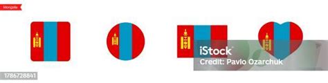 몽골의 국기입니다 언어 선택을 위한 몽골 국기 아이콘 사각형 원 하트 모양의 몽골 국기 벡터 아이콘 경쟁에 대한 스톡 벡터 아트 및 기타 이미지 Istock