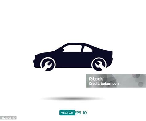 자동차 서비스 아이콘 자동 복구 평면 유지 보수 로고 디자인 벡터 일러스트 레이 션 개념에 대한 스톡 벡터 아트 및 기타 이미지 개념 개발 광고 Istock