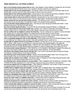 Tree Removal Letter Sample Fill Online Printable Fillable Blank PdfFiller