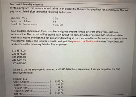 solved exercise 1 monthly paycheck write a program that