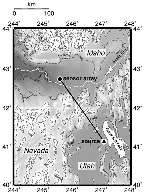 Source And Receiver Array Locations Of An Event During A Utah Download Scientific Diagram