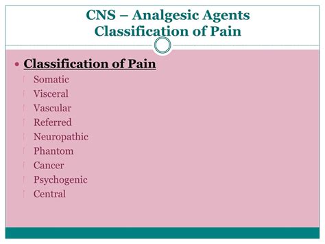 Ppt Cns Analgesic Agents Powerpoint Presentation Free Download Id