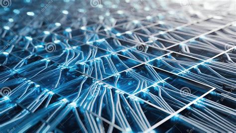 Digital Grid With Optical Fiber Glow Showcasing Seamless Network
