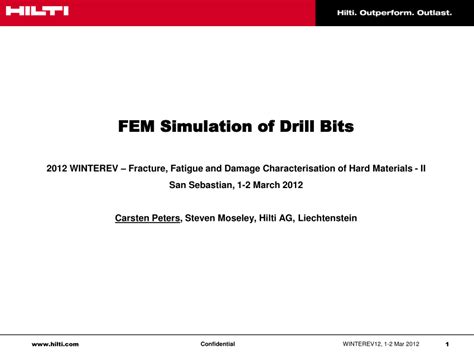 Pdf Fem Simulation Of Drill Bits