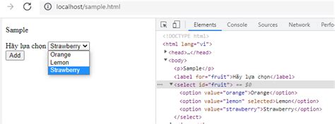 Thêm option vào select trong JavaScript