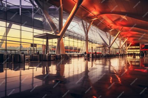 Premium Ai Image Exploring The Aesthetic Of Airport Terminal