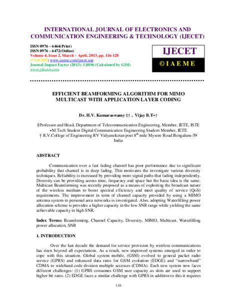 Pdf Efficient Beamforming Algorithm For Mimo Multicast With