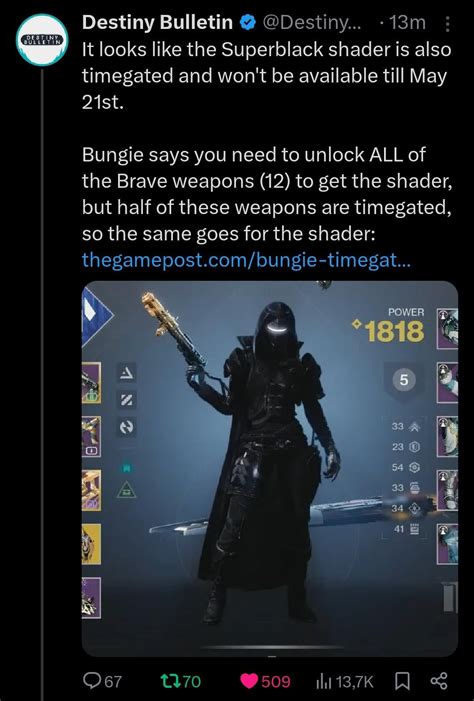 Superblack Shader Will Be Time Gated As Well As Youll Need To Unlock