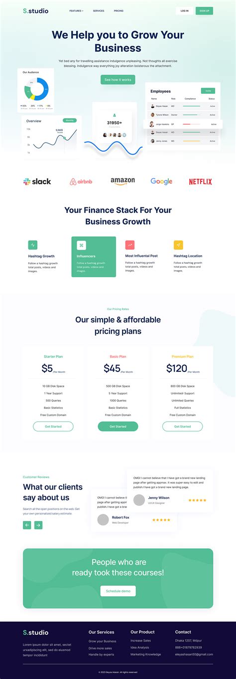 SAAS Landing Pages On Behance