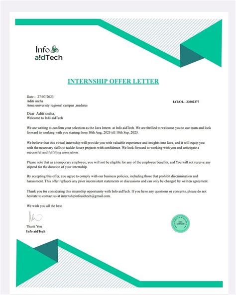 Aditi Sneha On Linkedin Infoaidtech Iad Virtualinternship